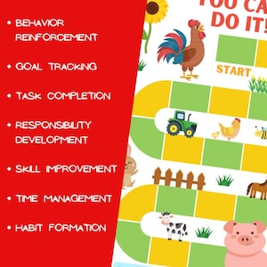 Farm Reward Chart: Kids' Behavior & Potty Training (digital Download ...