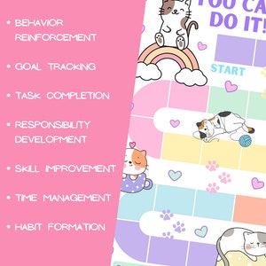 Cat Reward Chart Printable Kids Reward Chart, Instant Download Behavior ...