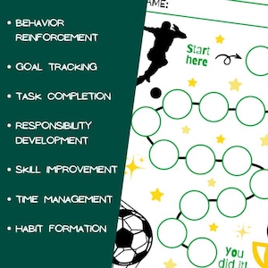 Soccer Practice Reward Chart, Kids Sticker Chart, Behavior Tracker ...