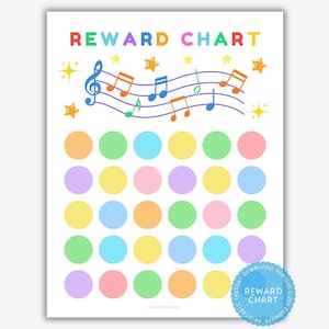 Music Practice Reward Chart: Kids Habit Tracker (printable Download) - Etsy