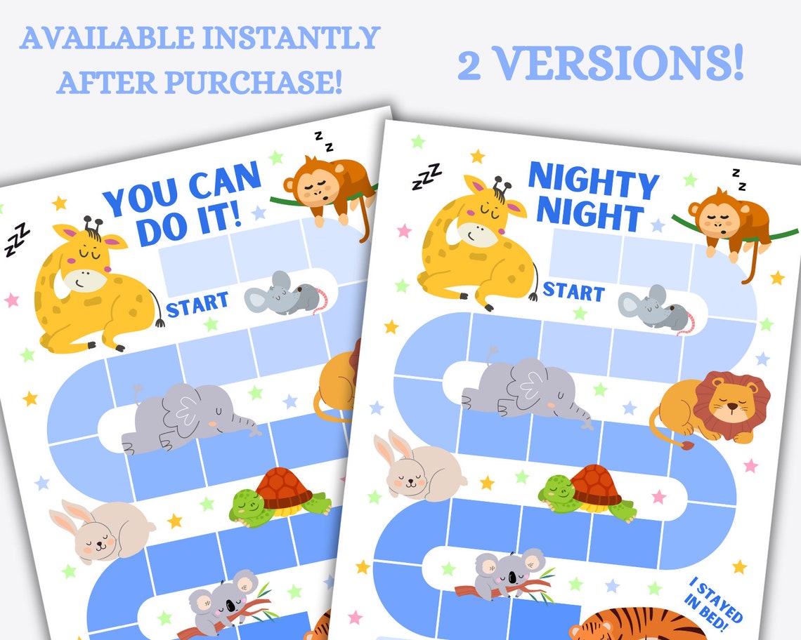 Sleep Reward Chart, Goodnight Reward Chart for Toddlers, Toddler ...