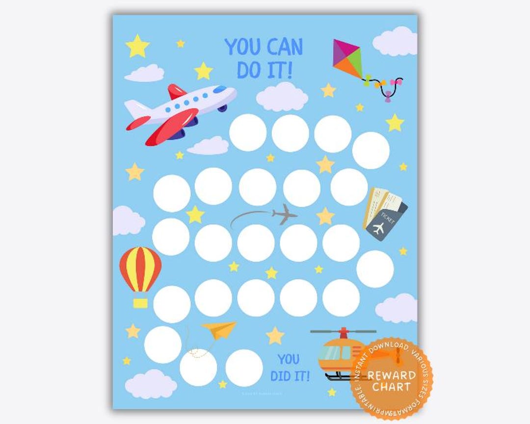 Things That Fly Reward Chart, Plane Sticker Reward Chart, Toddler ...