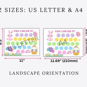 Printable Easter Bunny Reward Chart: Kids Behavior Tracker (PDF, JPG ...