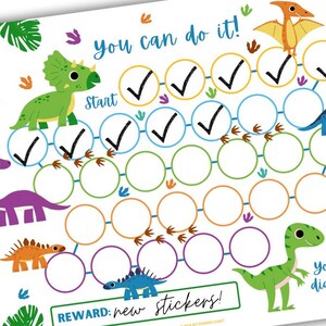 Dinosaur Potty Training Chart for Toddlers – Dino Sticker Reward Chart ...