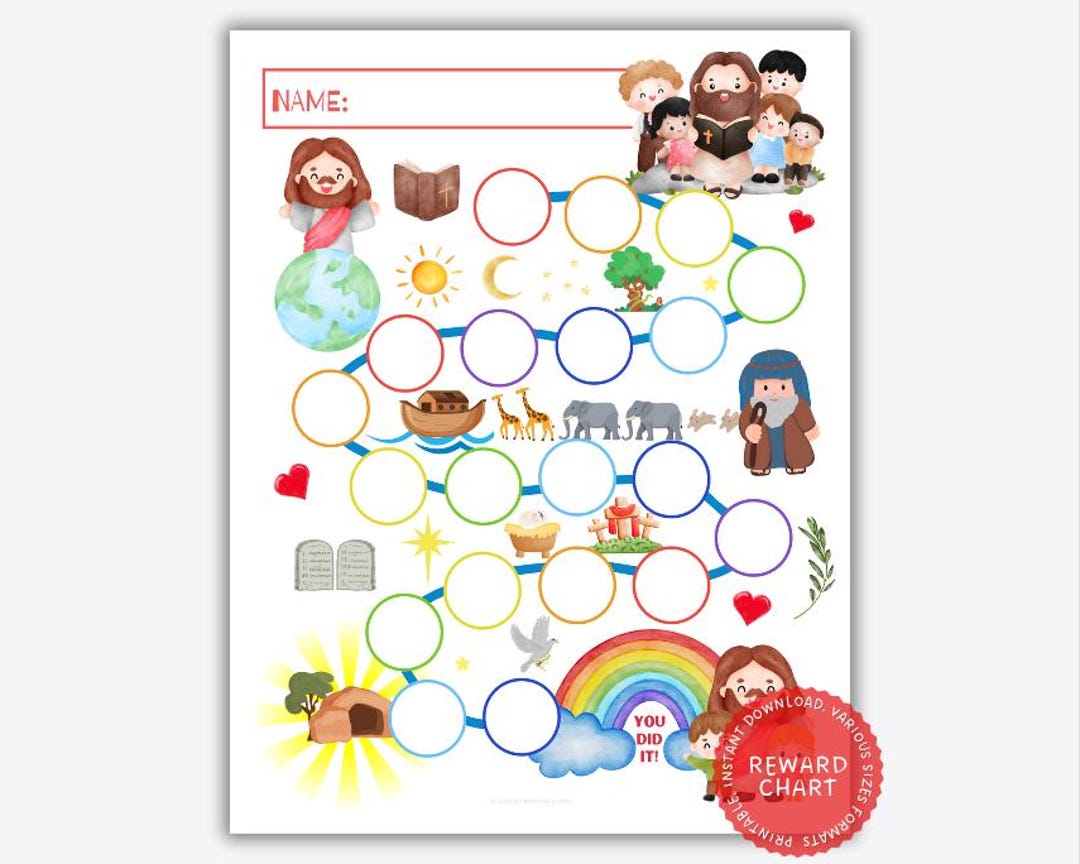 Jesus Reward Chart, Bible Reading Tracker, Church School Chart ...