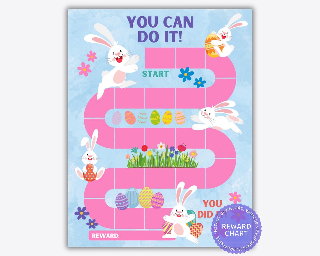 Easter Reward Chart, Easter Bunny Potty Training Chart, Bunny Reward ...