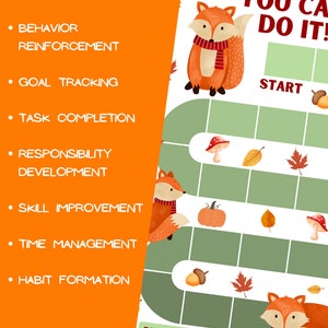 Fall Reward Chart Printable Autumn Sticker Chart, Fox Reward Chart ...