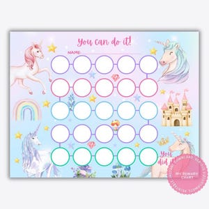 Girls Potty Training Chart Bundle, Fairy Dragon Reward Chart, Unicorn ...