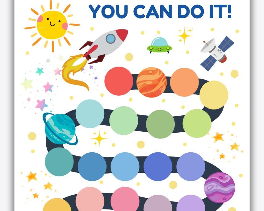 Outer Space Reward Chart Printable, Sticker Chart, Toddler Behaviour ...