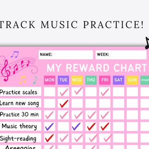 Printable Music Practice Reward Chart for Kids (PDF) - Etsy