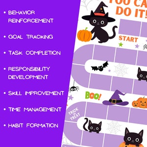 Halloween Reward Chart, Printable Kids Reward Chart, Cat Sticker Chart ...