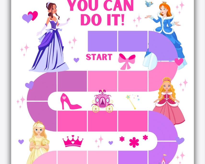 Princess Reward Chart, Sticker Chart, Behavior Chart, Potty Training ...
