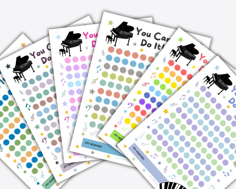 Printable Music Reward Charts, 100-day Practice Chart, Kids Reward ...