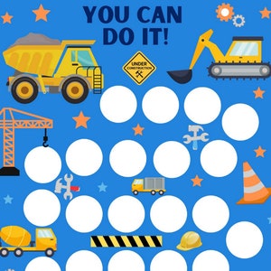 Construction Truck Reward Chart Printable, Potty Training Chart ...