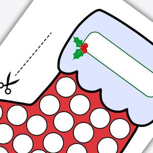 Printable Christmas Countdown Stocking, Red Christmas Stocking Reward ...