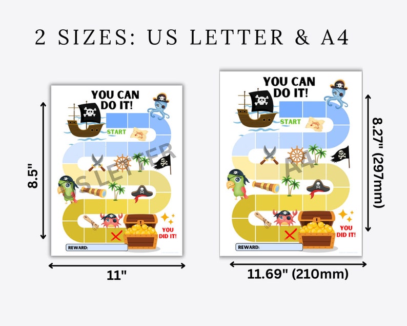 Pirate Reward Chart Printable, Kids Treasure Chest Potty Training Chart ...