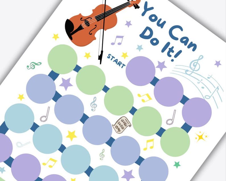 Printable Violin Reward Chart, Music Reward Chart, Violin Practice ...
