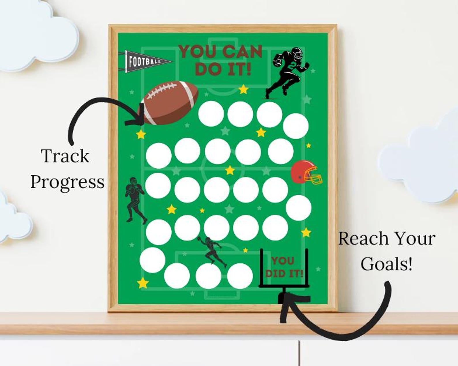 Football Reward Chart Printable, Sport Reward Chart, Football Sticker ...