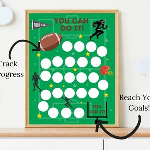Football Reward Chart Printable, Sport Reward Chart, Football Sticker ...