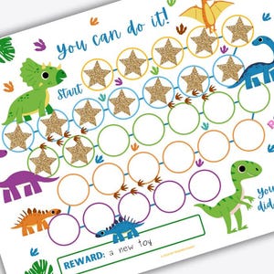Dinosaur Potty Training Chart for Toddlers – Dino Sticker Reward Chart ...