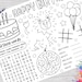 Printable Birthday Activity Placemat, Kids Coloring Mat, Birthday ...