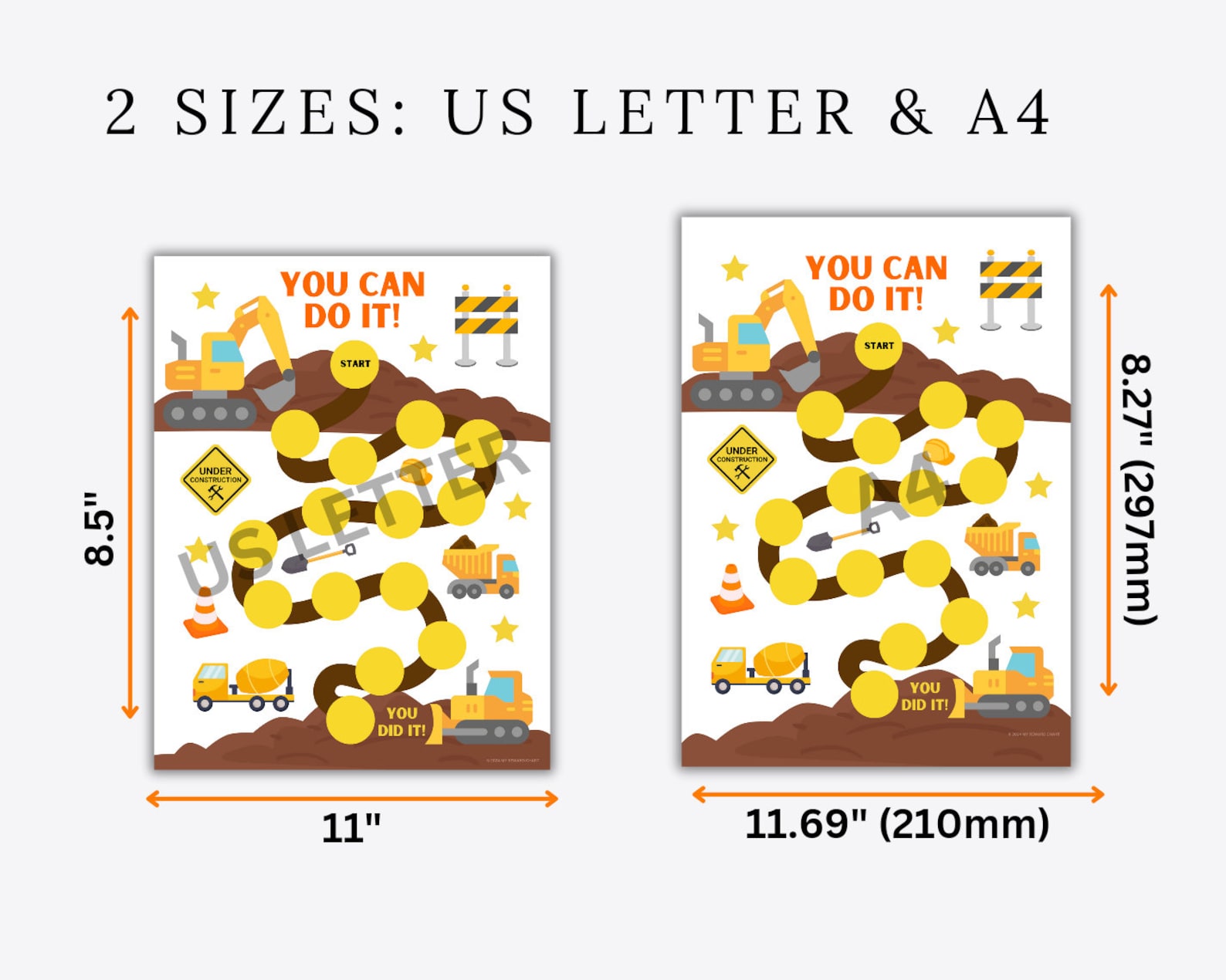 Digger Reward Chart: Potty Training Sticker Chart (digital Download) - Etsy