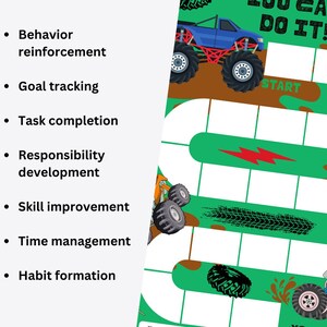 Monster Truck Reward Chart for Boys: Potty Training, Behavior Tracker ...
