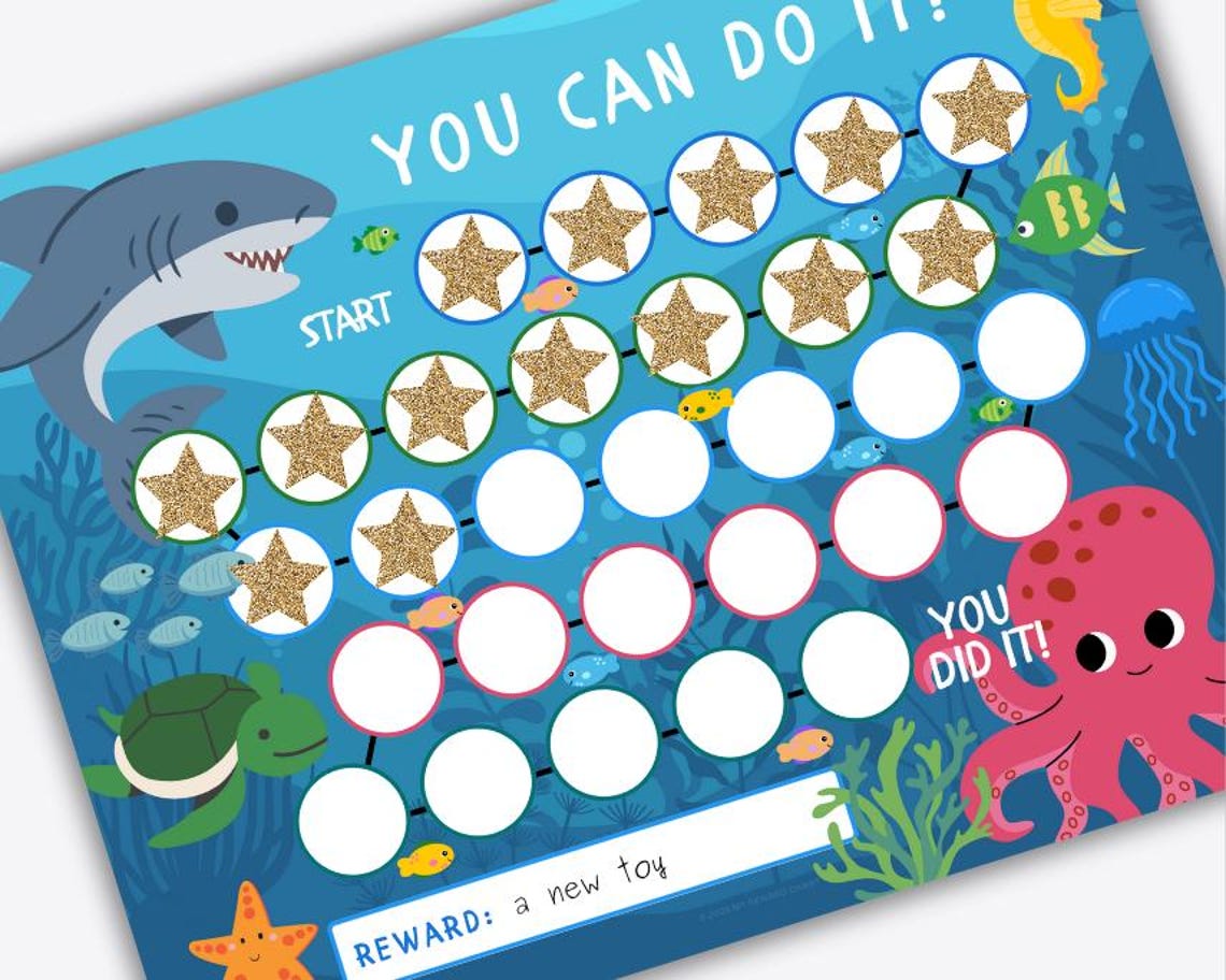 Ocean Animal Reward Chart: Potty Training & Behavior (PDF) - Etsy