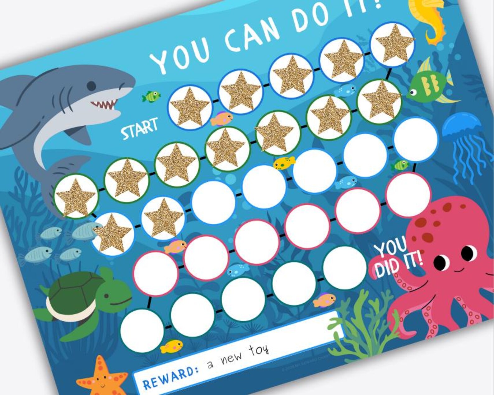 Ocean Animal Reward Chart: Potty Training & Behavior (PDF) - Etsy