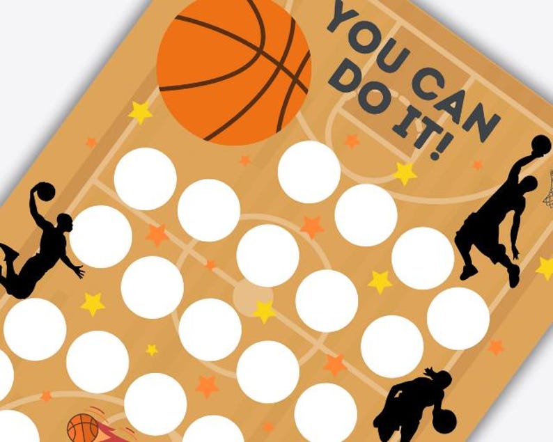 Basketball Reward Chart: Kids Behavior & Goal Tracker (digital Download ...