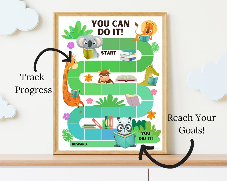 Printable Reward Chart, Reading Progress Chart, Kids Book Reading Log ...
