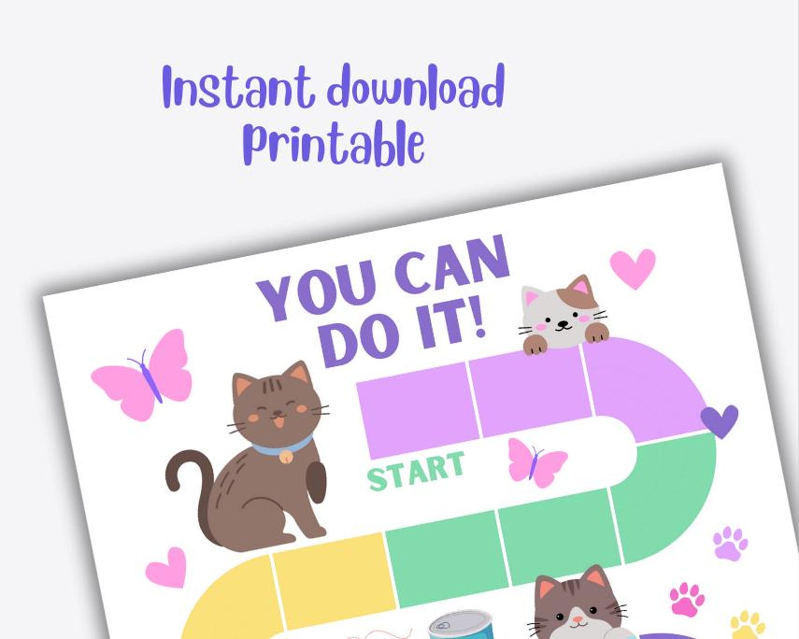 Kitty Cat Reward Chart: Kids Behavior, Potty Training (PDF, JPG, PNG ...