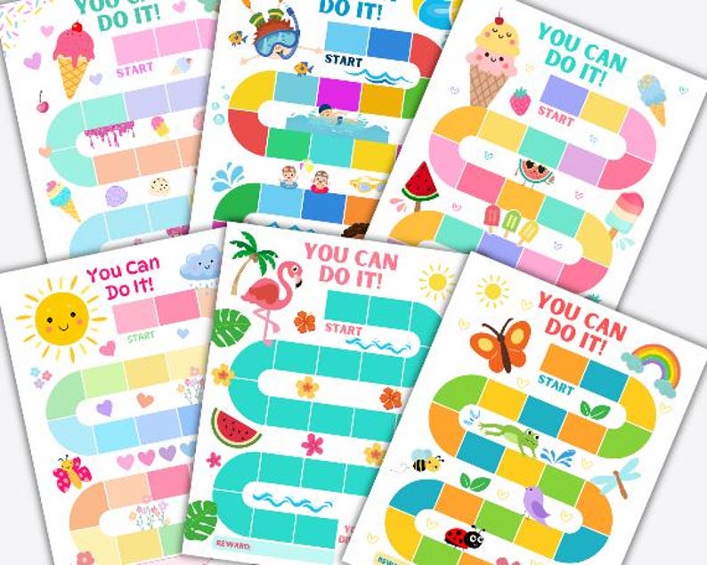 15 Summer Reward Chart Bundle Printable PDF Kids Behavior Charts Beach ...