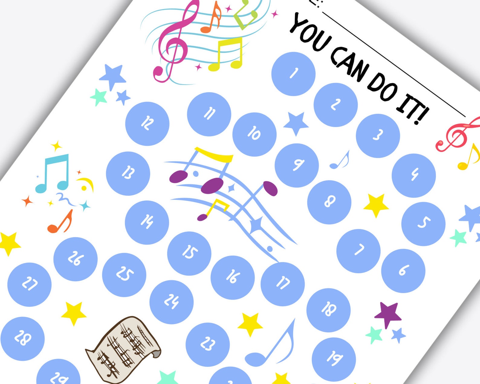 Printable Music Reward Charts, Music Practice Chart, Kids Reward Chart ...