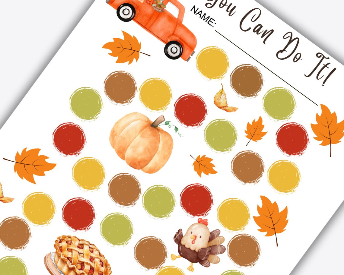 Autumn Pumpkin Reward Chart: Printable Sticker Tracker (digital ...