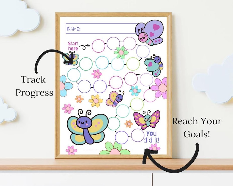Spring Butterfly Reward Chart, Printable Sticker Chart, Spring ...