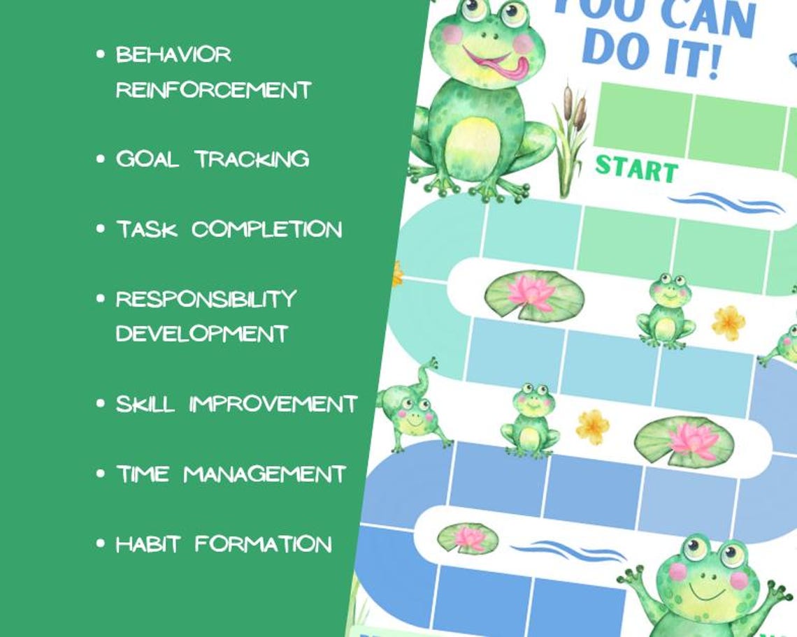 Printable Frog Reward Chart: Kids Habit & Potty Training (PDF) - Etsy