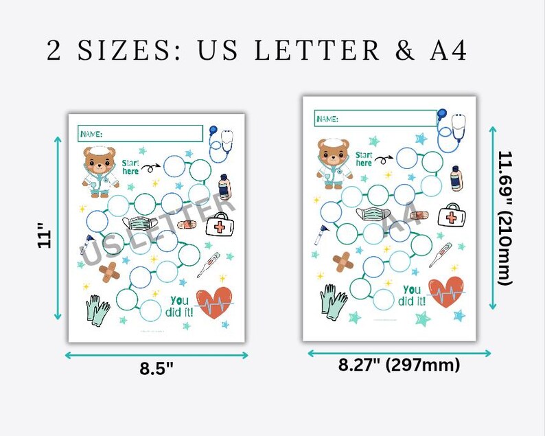 Printable Doctor Visit Reward Chart: Fun Kids Behavior Tracker (PDF ...