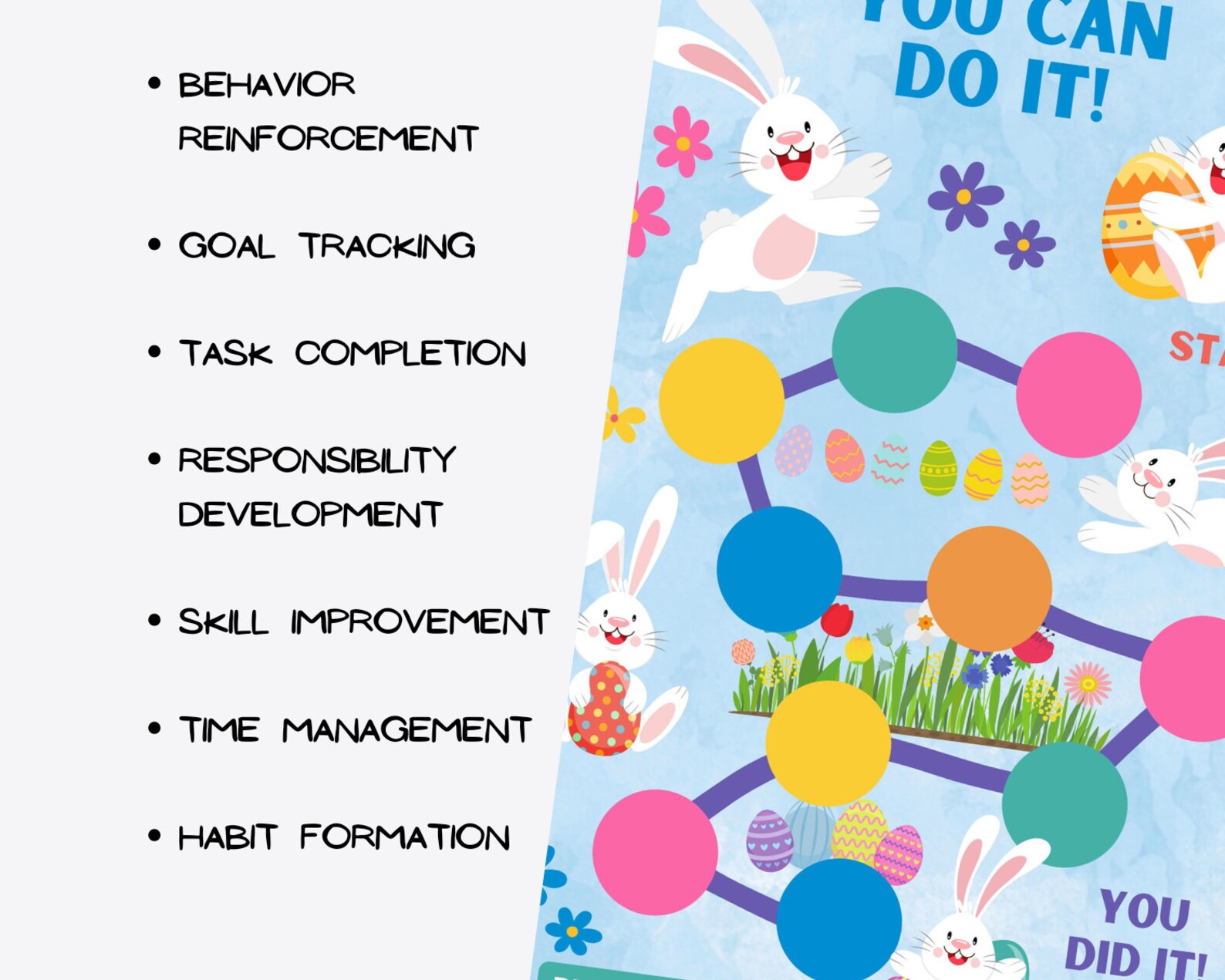 Easter Reward Chart, Easter Bunny Potty Training Chart, Bunny Reward ...