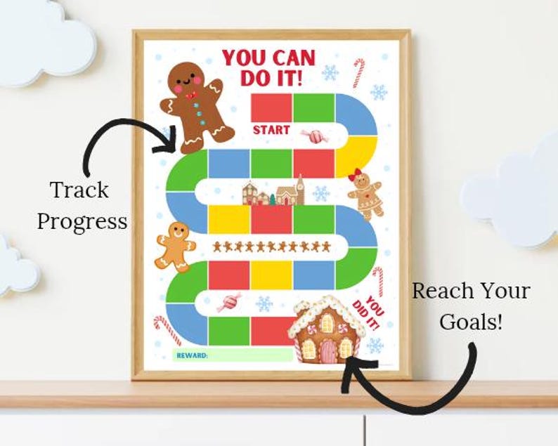 Gingerbread Reward Chart: Christmas Holiday Habit Tracker (printable ...