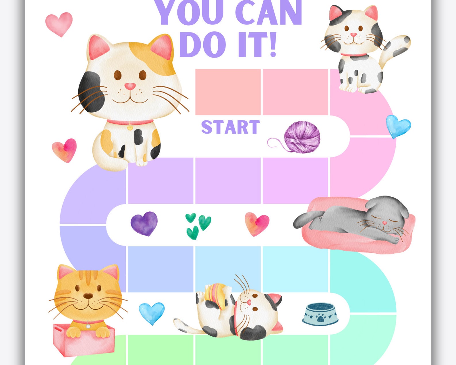 Printable Cat Reward Chart, Potty Training Chart, Kids Reward Chart ...