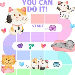 Printable Cat Reward Chart, Potty Training Chart, Kids Reward Chart ...