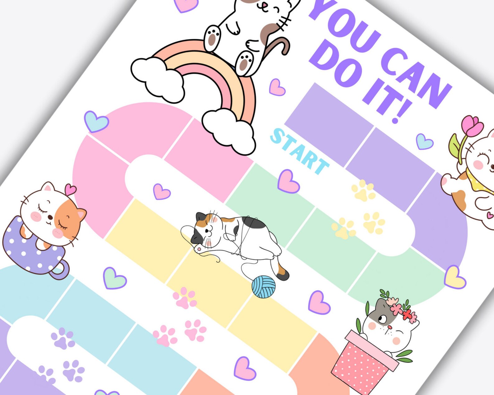 Cat Reward Chart Printable Kids Reward Chart, Instant Download Behavior ...