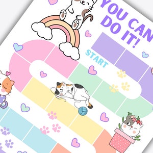Cat Reward Chart Printable Kids Reward Chart, Instant Download Behavior ...