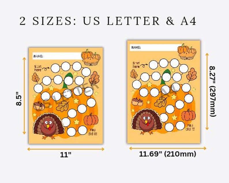 Fall Turkey Reward Chart: Thanksgiving Potty Training (printable) - Etsy