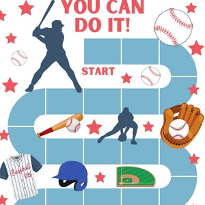 Printable Sports Reward Chart for Kids, Baseball Reward Chart, Boys ...