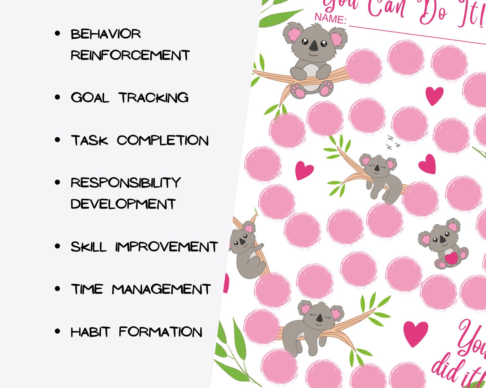 Printable Koala Reward Chart Animal Reward Chart Potty - Etsy