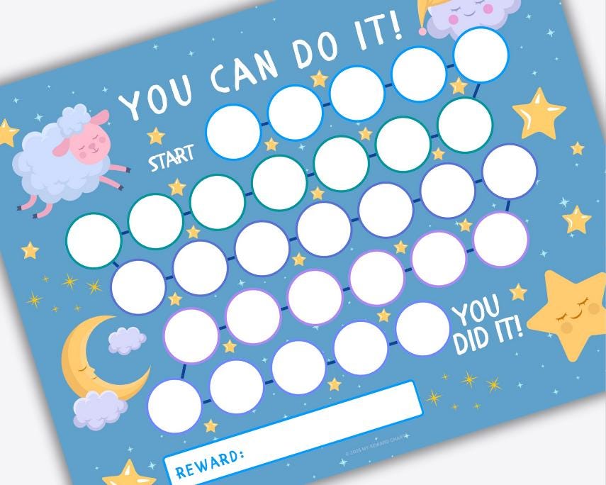 Printable Sleep Reward Chart: Toddler Bedtime Routine (digital Download ...