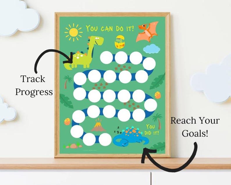 Dinosaur Reward Chart: Potty Training, Sleep, Chores (PDF) - Etsy