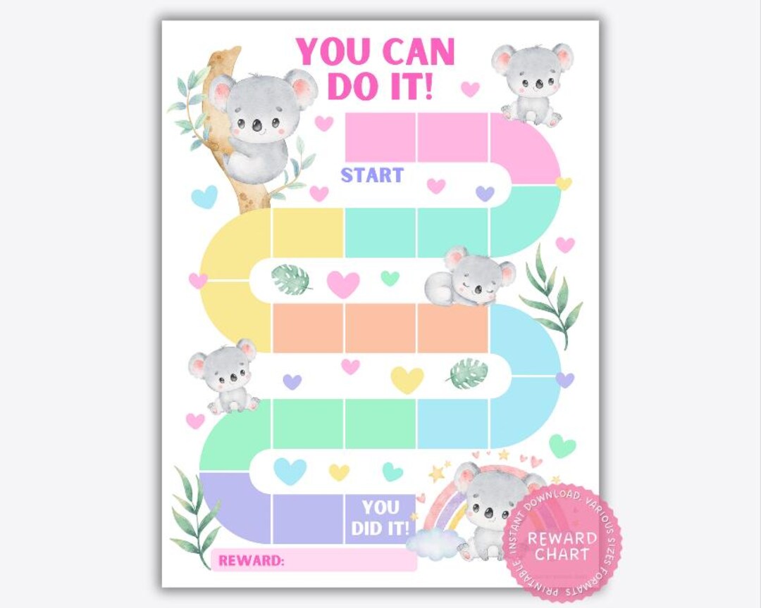 Koala Reward Chart, Sticker Chart, Behavior Chart, Potty Training Chart ...